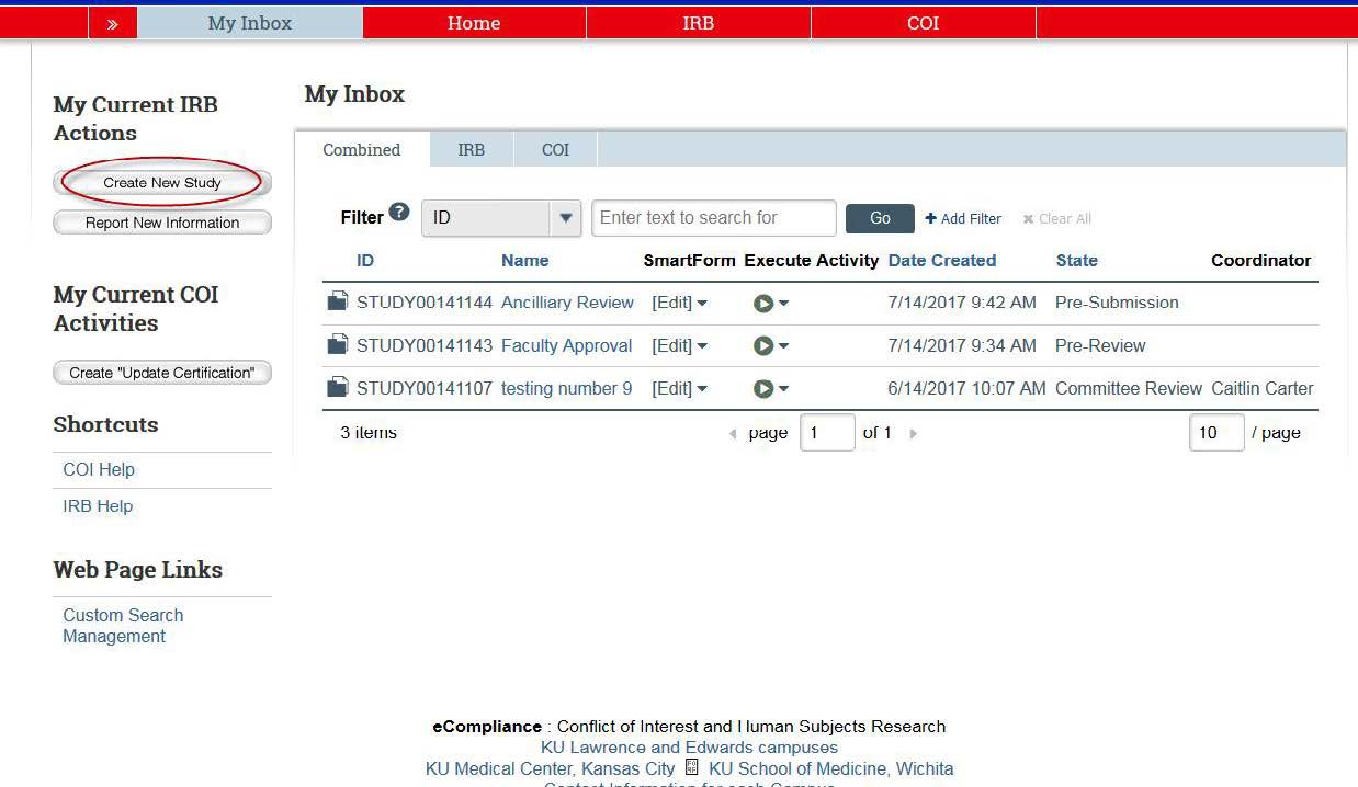 eCompliance submission guides | Office of Research